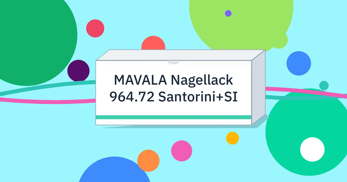 Symbolbild: Packung mit der Aufschrift MAVALA Nagellack 964.72 Santorini+SI (PZN 19507701) – Verfügbarkeit und Bezug in Apotheken in Frankfurt am Main