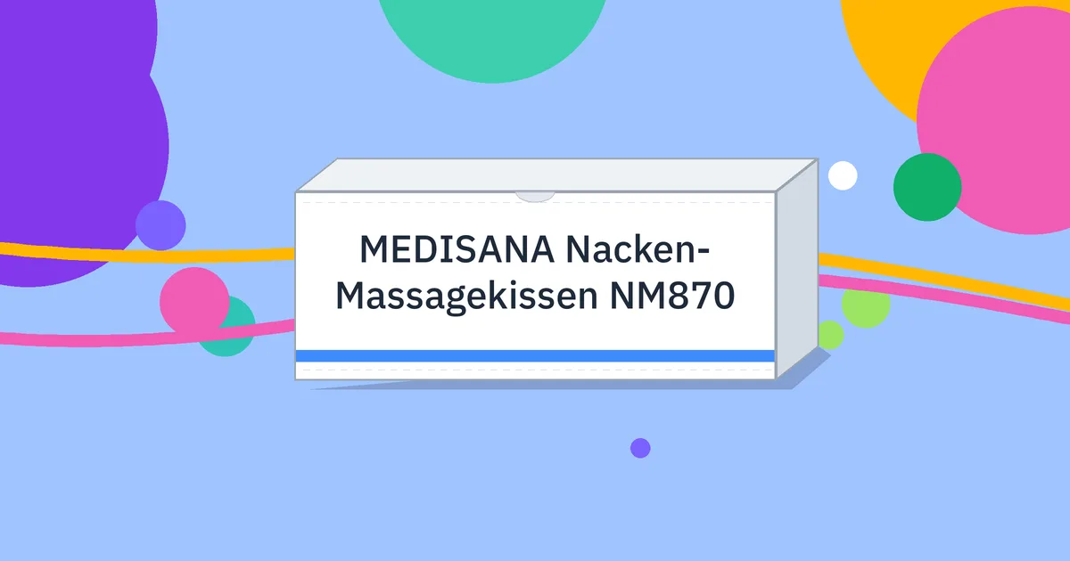 Symbolbild: Packung mit der Aufschrift MEDISANA Nacken-Massagekissen NM870 (PZN 11729253) – Verfügbarkeit und Bezug in Apotheken in Frankfurt am Main