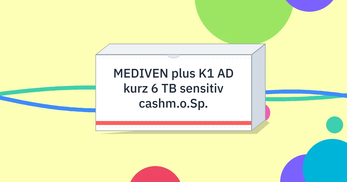 Symbolbild: Packung mit der Aufschrift MEDIVEN plus K1 AD kurz 6 TB sensitiv cashm.o.Sp. (PZN 15053232) – Verfügbarkeit und Bezug in Apotheken in Frankfurt am Main