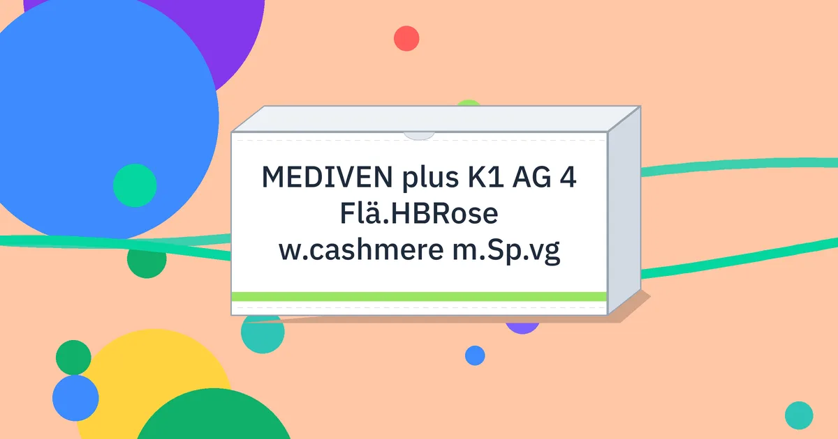 Symbolbild: Packung mit der Aufschrift MEDIVEN plus K1 AG 4 Flä.HBRose w.cashmere m.Sp.vg (PZN 15913522) – Verfügbarkeit und Bezug in Apotheken in Frankfurt am Main