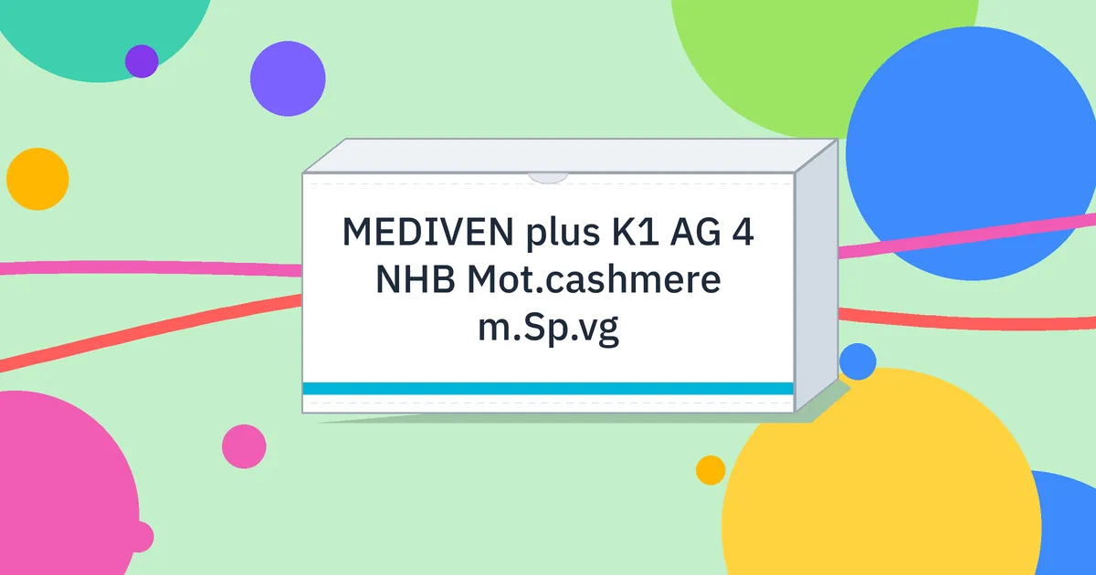 Symbolbild: Packung mit der Aufschrift MEDIVEN plus K1 AG 4 NHB Mot.cashmere m.Sp.vg (PZN 15915277) – Verfügbarkeit und Bezug in Apotheken in Frankfurt am Main