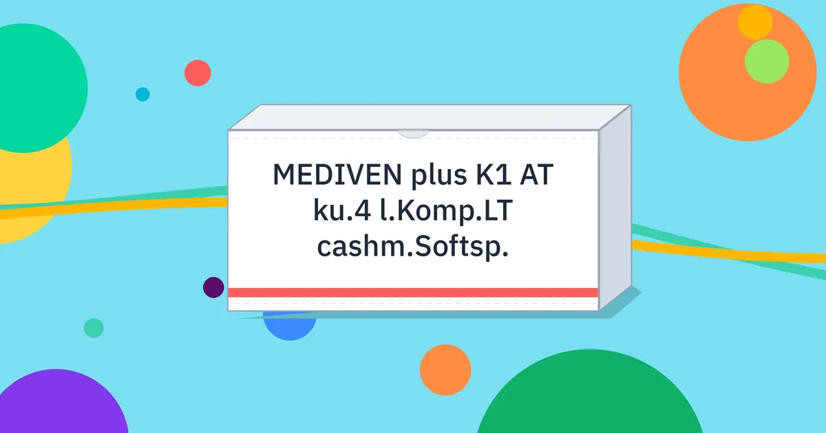Symbolbild: Packung mit der Aufschrift MEDIVEN plus K1 AT ku.4 l.Komp.LT cashm.Softsp. (PZN 15029162) – Verfügbarkeit und Bezug in Apotheken in Frankfurt am Main