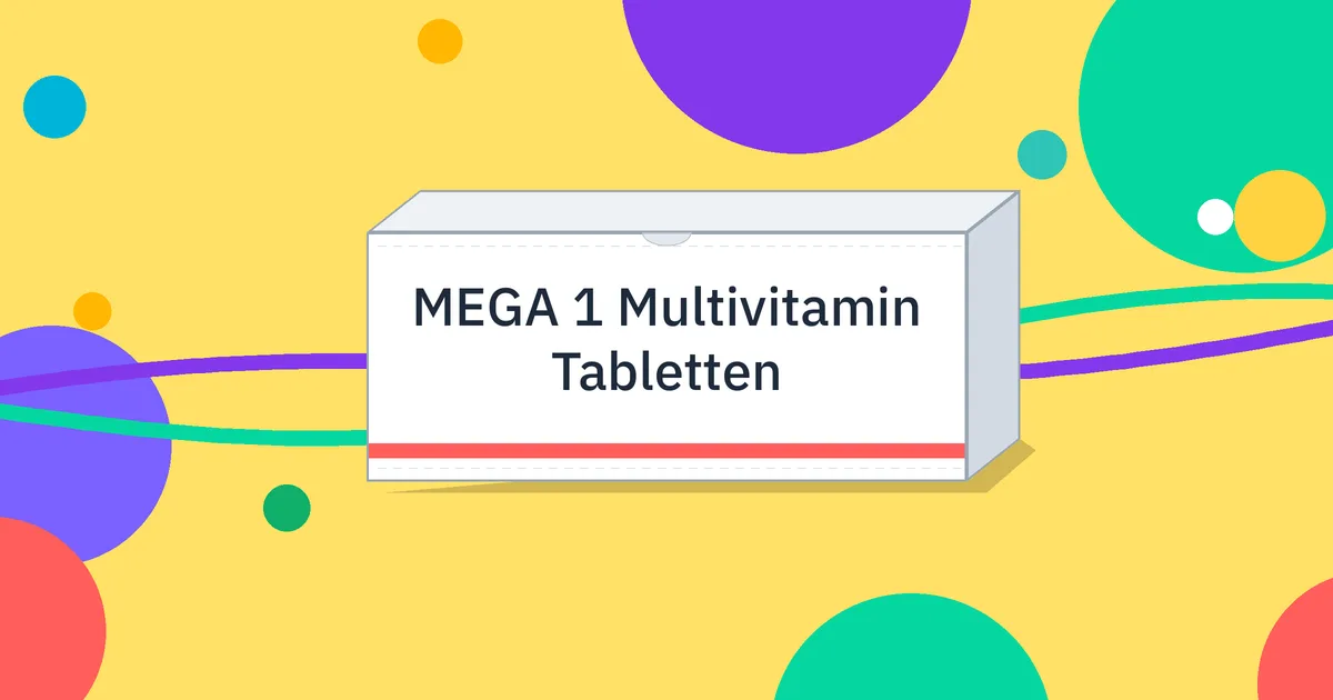 Symbolbild: Packung mit der Aufschrift MEGA 1 Multivitamin Tabletten (PZN 11714369) – Verfügbarkeit und Bezug in Apotheken in Frankfurt am Main