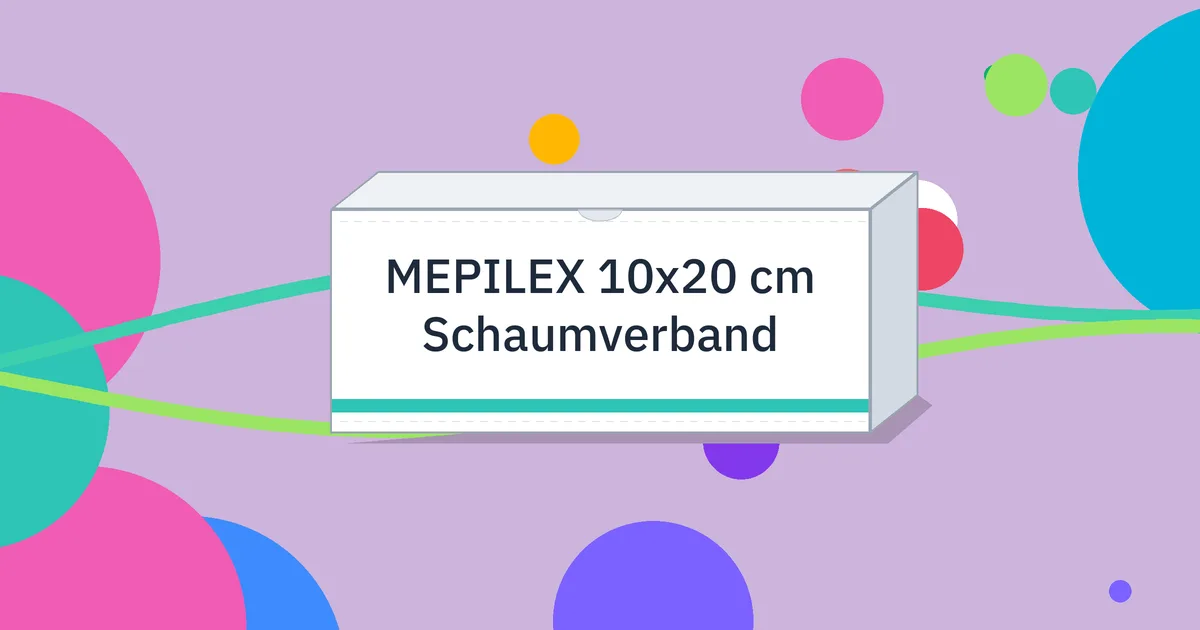 Symbolbild: Packung mit der Aufschrift MEPILEX 10x20 cm Schaumverband (PZN 18034809) – Verfügbarkeit und Bezug in Apotheken in Frankfurt am Main