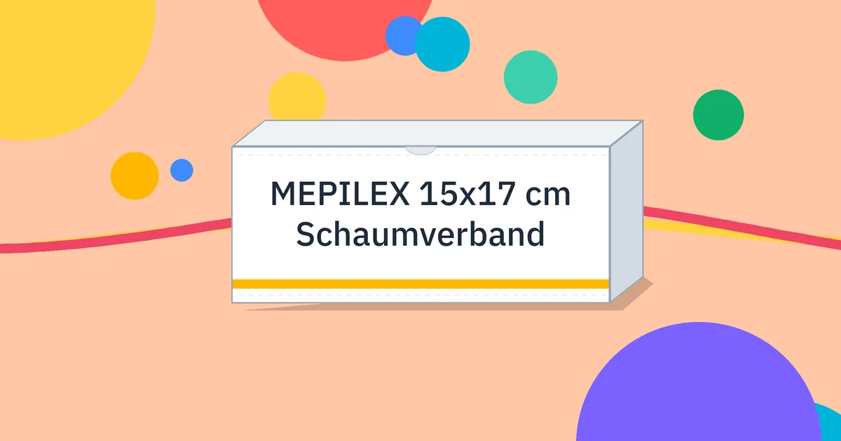 Symbolbild: Packung mit der Aufschrift MEPILEX 15x17 cm Schaumverband (PZN 15403465) – Verfügbarkeit und Bezug in Apotheken in Frankfurt am Main