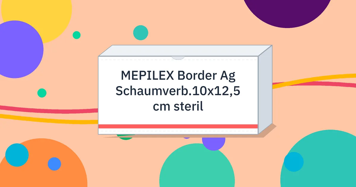 Symbolbild: Packung mit der Aufschrift MEPILEX Border Ag Schaumverb.10x12,5 cm steril (PZN 13987628) – Verfügbarkeit und Bezug in Apotheken in Frankfurt am Main