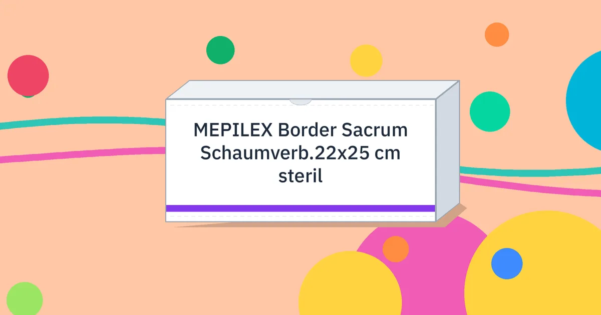 Symbolbild: Packung mit der Aufschrift MEPILEX Border Sacrum Schaumverb.22x25 cm steril (PZN 18070254) – Verfügbarkeit und Bezug in Apotheken in Frankfurt am Main