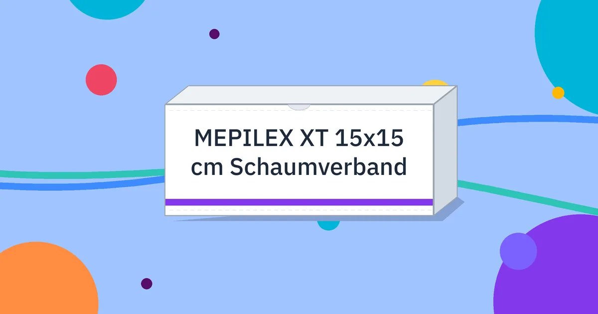 Symbolbild: Packung mit der Aufschrift MEPILEX XT 15x15 cm Schaumverband (PZN 14335477) – Verfügbarkeit und Bezug in Apotheken in Frankfurt am Main