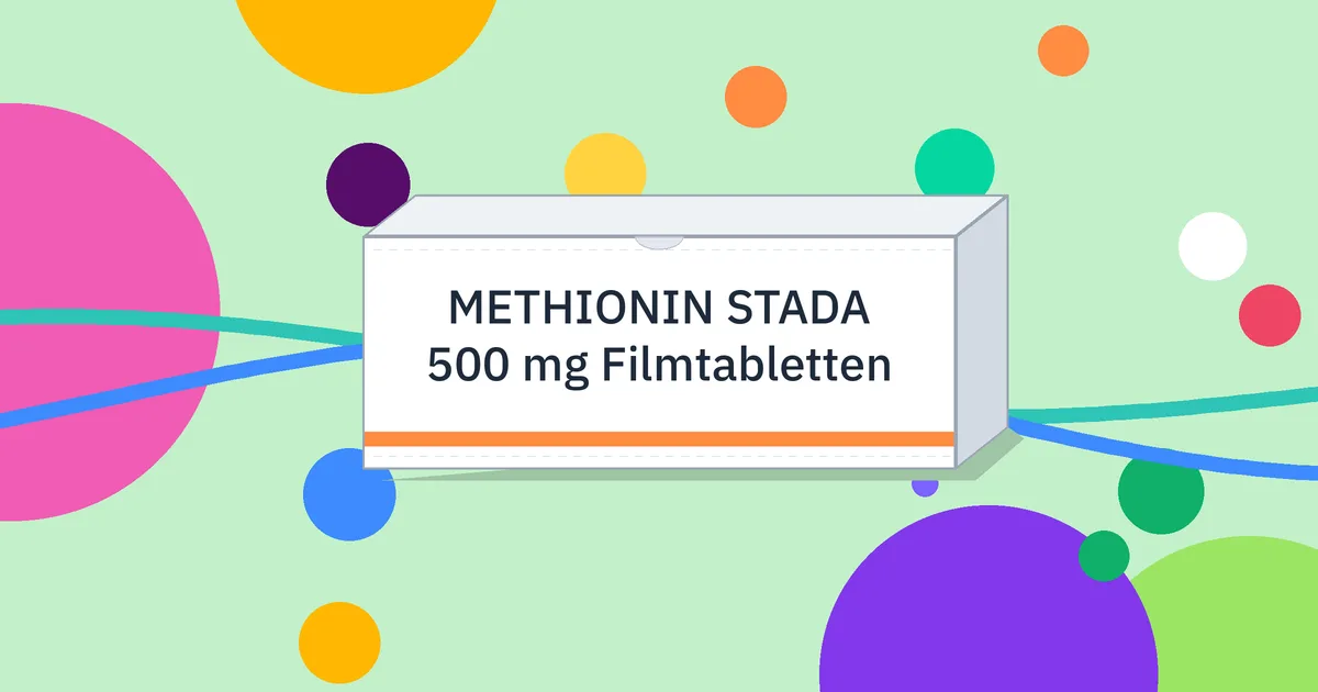 Symbolbild: Packung mit der Aufschrift METHIONIN STADA 500 mg Filmtabletten (PZN 00177514) – Verfügbarkeit und Bezug in Apotheken in Frankfurt am Main