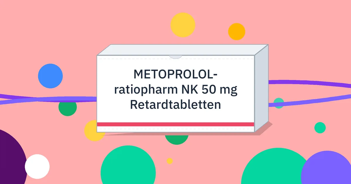 Symbolbild: Packung mit der Aufschrift METOPROLOL-ratiopharm NK 50 mg Retardtabletten (PZN 00997559) – Verfügbarkeit und Bezug in Apotheken in Frankfurt am Main