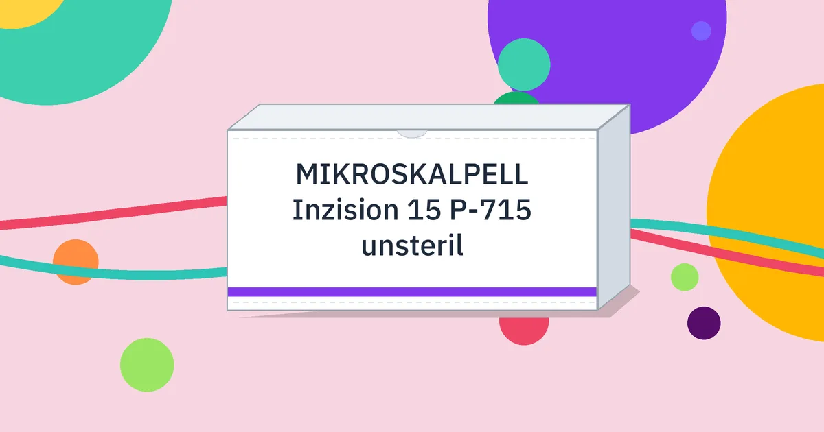 Symbolbild: Packung mit der Aufschrift MIKROSKALPELL Inzision 15 P-715 unsteril (PZN 09224385) – Verfügbarkeit und Bezug in Apotheken in Frankfurt am Main