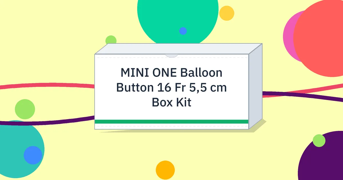 Symbolbild: Packung mit der Aufschrift MINI ONE Balloon Button 16 Fr 5,5 cm Box Kit (PZN 20134412) – Verfügbarkeit und Bezug in Apotheken in Frankfurt am Main