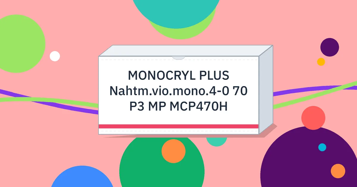 Symbolbild: Packung mit der Aufschrift MONOCRYL PLUS Nahtm.vio.mono.4-0 70 P3 MP MCP470H (PZN 19760564) – Verfügbarkeit und Bezug in Apotheken in Frankfurt am Main