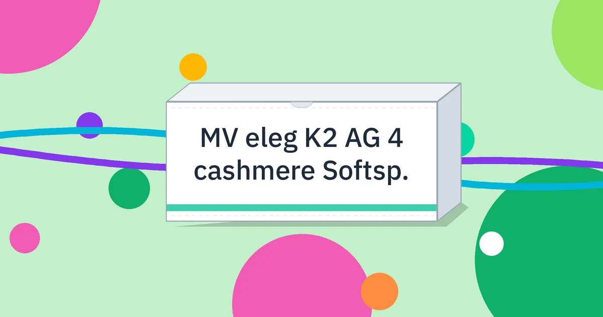 Symbolbild: Packung mit der Aufschrift MV eleg K2 AG 4 cashmere Softsp. (PZN 14680257) – Verfügbarkeit und Bezug in Apotheken in Frankfurt am Main