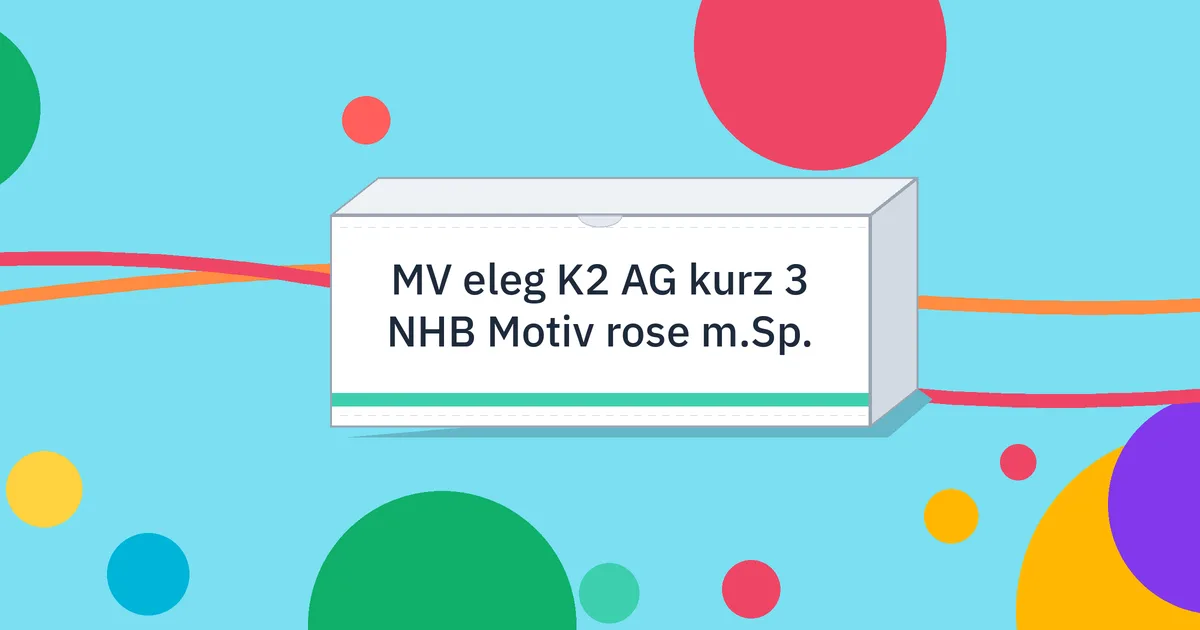 Symbolbild: Packung mit der Aufschrift MV eleg K2 AG kurz 3 NHB Motiv rose m.Sp. (PZN 15707828) – Verfügbarkeit und Bezug in Apotheken in Frankfurt am Main