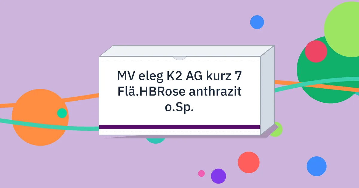 Symbolbild: Packung mit der Aufschrift MV eleg K2 AG kurz 7 Flä.HBRose anthrazit o.Sp. (PZN 15703486) – Verfügbarkeit und Bezug in Apotheken in Frankfurt am Main