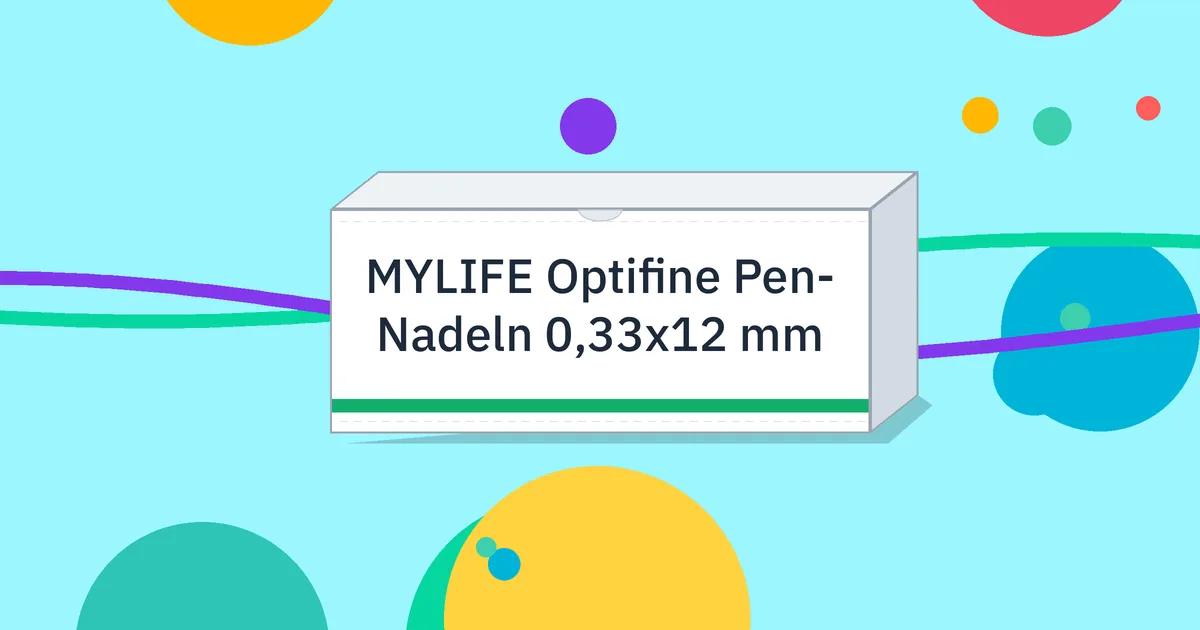 Symbolbild: Packung mit der Aufschrift MYLIFE Optifine Pen-Nadeln 0,33x12 mm (PZN 13706859) – Verfügbarkeit und Bezug in Apotheken in Frankfurt am Main