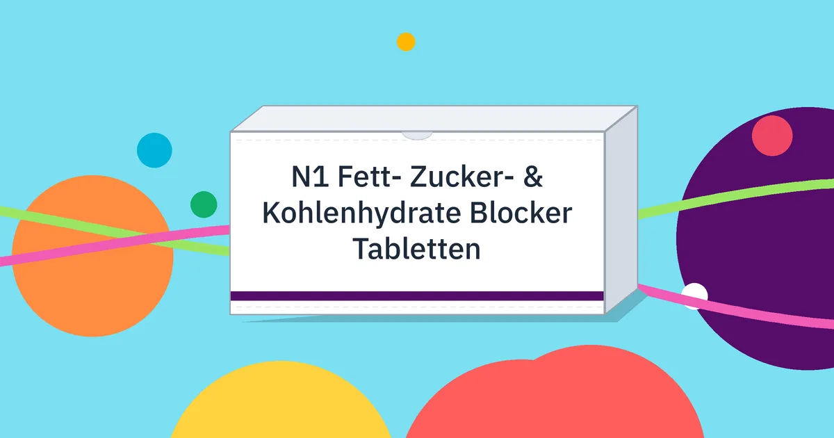 Symbolbild: Packung mit der Aufschrift N1 Fett- Zucker- & Kohlenhydrate Blocker Tabletten (PZN 18296107) – Verfügbarkeit und Bezug in Apotheken in Frankfurt am Main