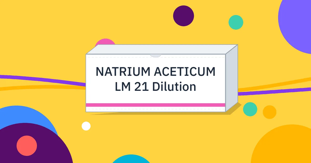 Symbolbild: Packung mit der Aufschrift NATRIUM ACETICUM LM 21 Dilution (PZN 12959038) – Verfügbarkeit und Bezug in Apotheken in Frankfurt am Main
