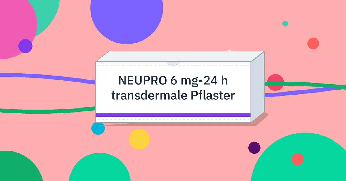 Symbolbild: Packung mit der Aufschrift NEUPRO 6 mg-24 h transdermale Pflaster (PZN 04637384) – Verfügbarkeit und Bezug in Apotheken in Frankfurt am Main