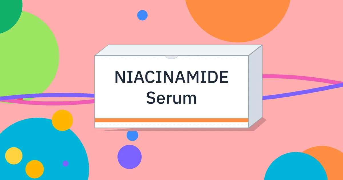 Symbolbild: Packung mit der Aufschrift NIACINAMIDE Serum (PZN 18786018) – Verfügbarkeit und Bezug in Apotheken in Frankfurt am Main