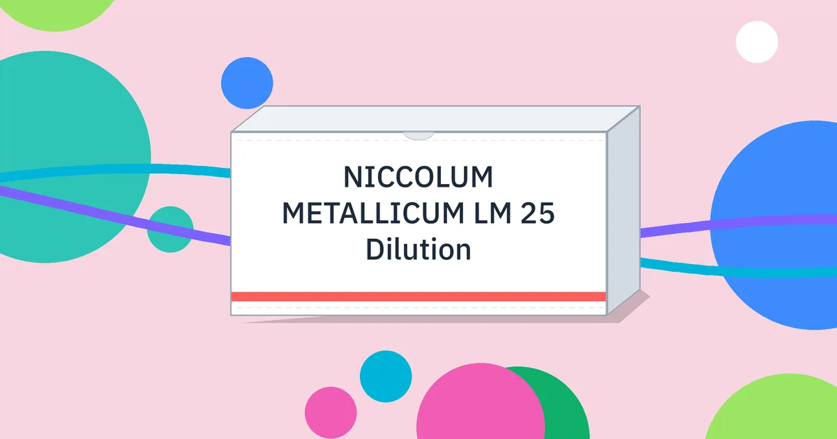 Symbolbild: Packung mit der Aufschrift NICCOLUM METALLICUM LM 25 Dilution (PZN 12968327) – Verfügbarkeit und Bezug in Apotheken in Frankfurt am Main