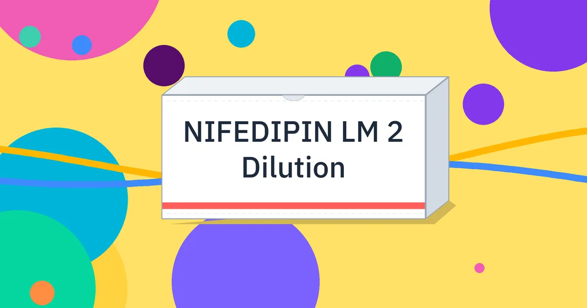 Symbolbild: Packung mit der Aufschrift NIFEDIPIN LM 2 Dilution (PZN 12969410) – Verfügbarkeit und Bezug in Apotheken in Frankfurt am Main