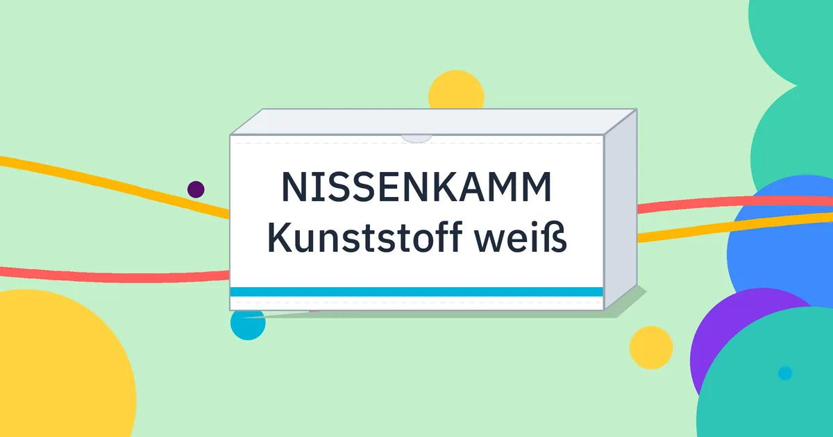 Symbolbild: Packung mit der Aufschrift NISSENKAMM Kunststoff weiß (PZN 04444751) – Verfügbarkeit und Bezug in Apotheken in Frankfurt am Main