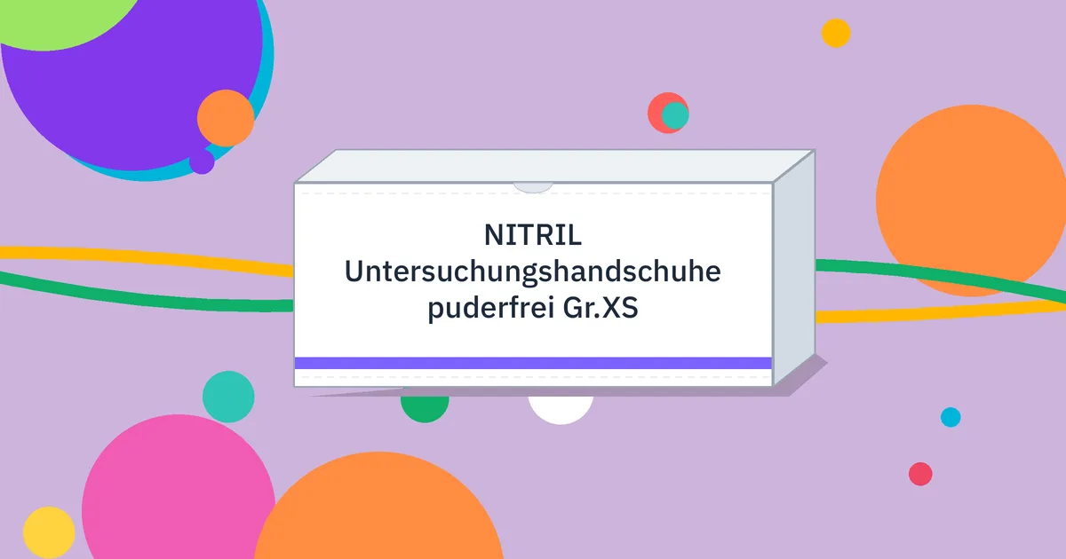 Symbolbild: Packung mit der Aufschrift NITRIL Untersuchungshandschuhe puderfrei Gr.XS (PZN 02175620) – Verfügbarkeit und Bezug in Apotheken in Frankfurt am Main