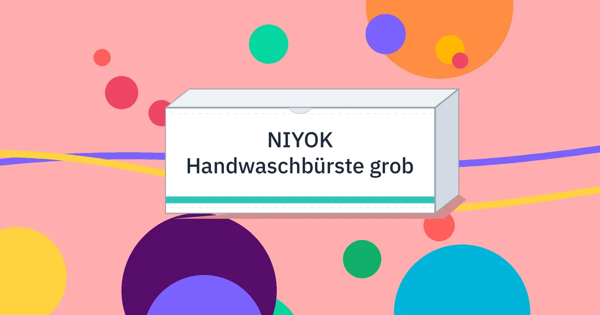 Symbolbild: Packung mit der Aufschrift NIYOK Handwaschbürste grob (PZN 19543370) – Verfügbarkeit und Bezug in Apotheken in Frankfurt am Main
