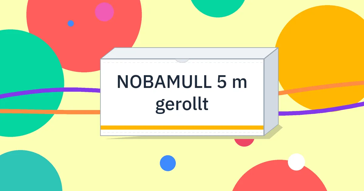 Symbolbild: Packung mit der Aufschrift NOBAMULL 5 m gerollt (PZN 16029218) – Verfügbarkeit und Bezug in Apotheken in Frankfurt am Main