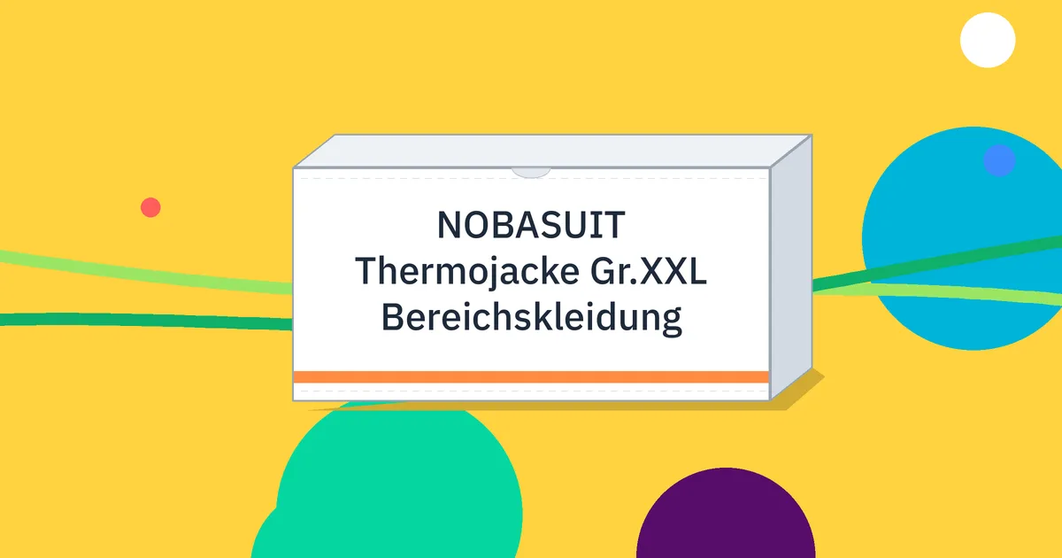 Symbolbild: Packung mit der Aufschrift NOBASUIT Thermojacke Gr.XXL Bereichskleidung (PZN 17376353) – Verfügbarkeit und Bezug in Apotheken in Frankfurt am Main