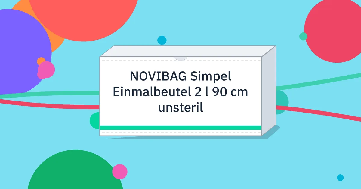 Symbolbild: Packung mit der Aufschrift NOVIBAG Simpel Einmalbeutel 2 l 90 cm unsteril (PZN 10980206) – Verfügbarkeit und Bezug in Apotheken in Frankfurt am Main