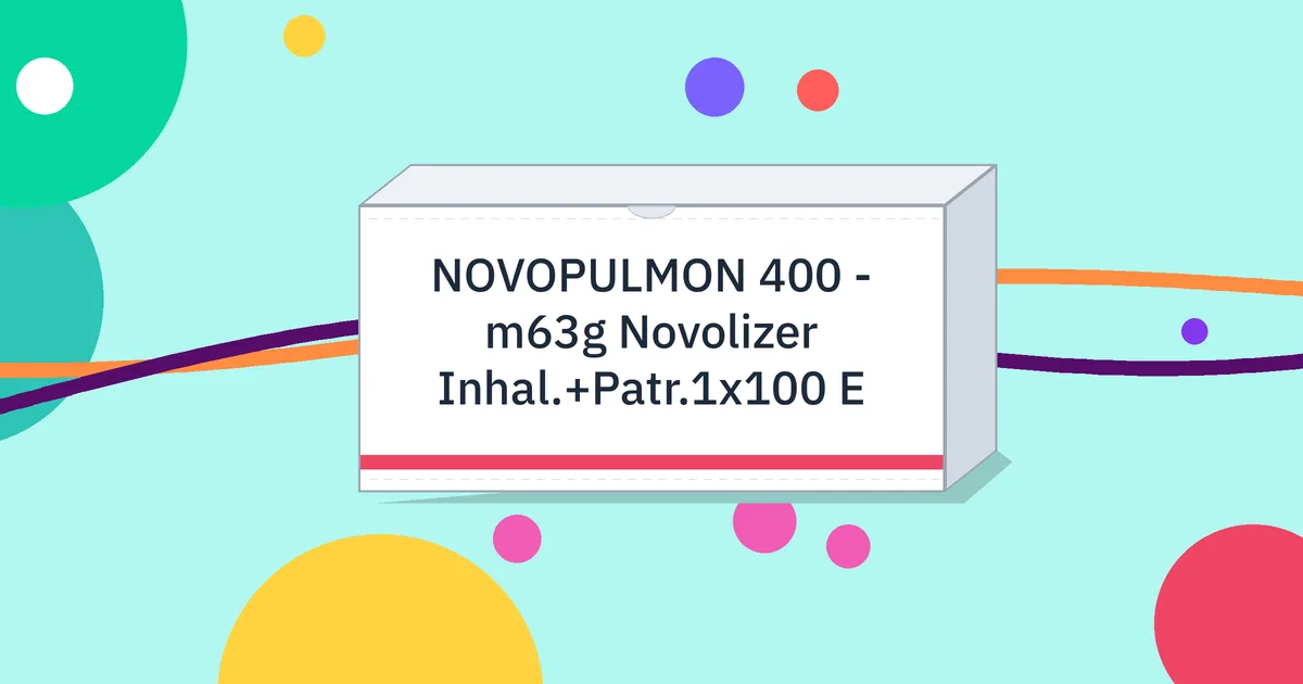 Symbolbild: Packung mit der Aufschrift NOVOPULMON 400 -m63g Novolizer Inhal.+Patr.1x100 E (PZN 00771884) – Verfügbarkeit und Bezug in Apotheken in Frankfurt am Main