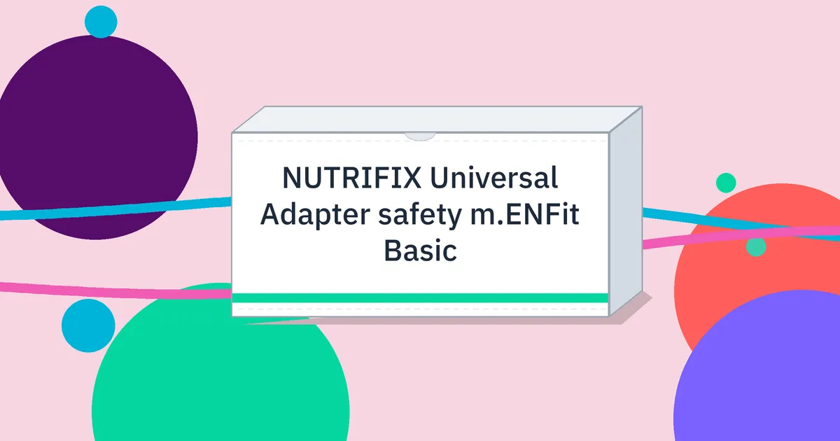 Symbolbild: Packung mit der Aufschrift NUTRIFIX Universal Adapter safety m.ENFit Basic (PZN 11535750) – Verfügbarkeit und Bezug in Apotheken in Frankfurt am Main