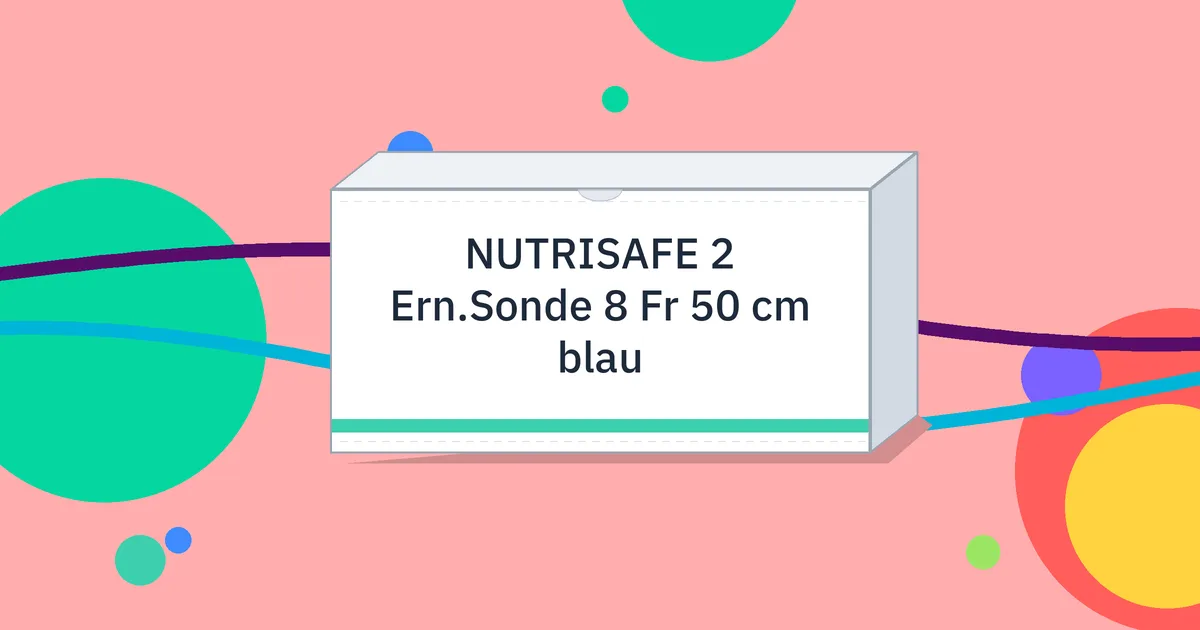 Symbolbild: Packung mit der Aufschrift NUTRISAFE 2 Ern.Sonde 8 Fr 50 cm blau (PZN 06847335) – Verfügbarkeit und Bezug in Apotheken in Frankfurt am Main