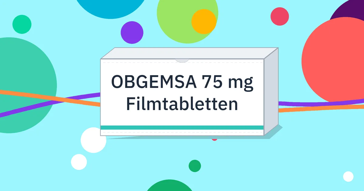 Symbolbild: Packung mit der Aufschrift OBGEMSA 75 mg Filmtabletten (PZN 19171106) – Verfügbarkeit und Bezug in Apotheken in Frankfurt am Main