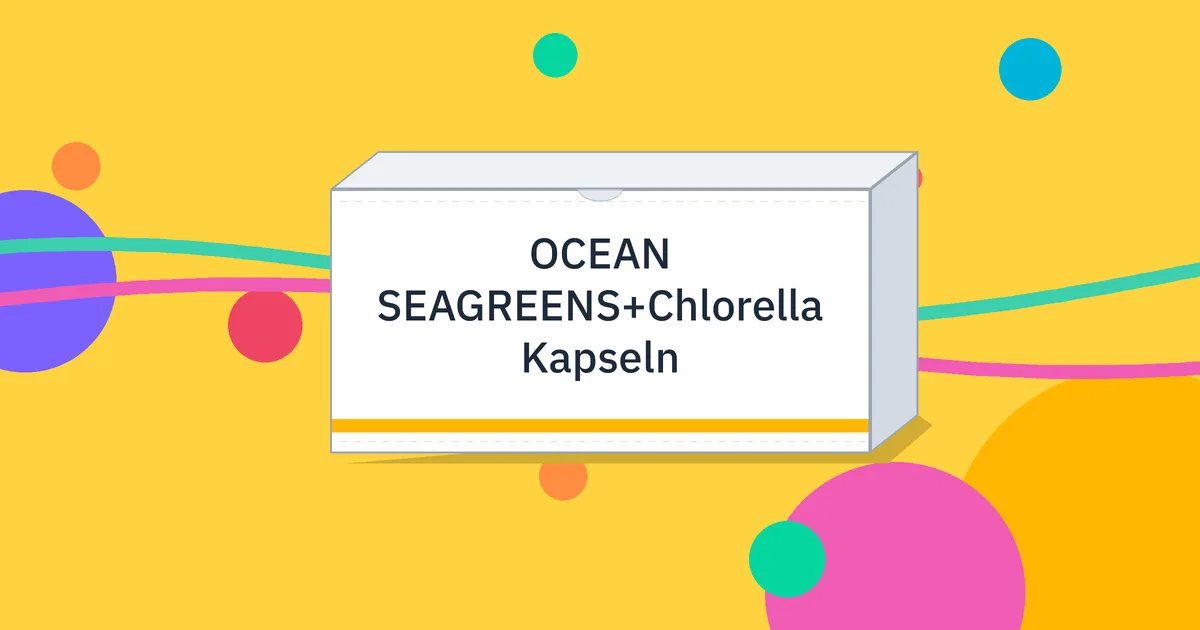 Symbolbild: Packung mit der Aufschrift OCEAN SEAGREENS+Chlorella Kapseln (PZN 19059929) – Verfügbarkeit und Bezug in Apotheken in Frankfurt am Main