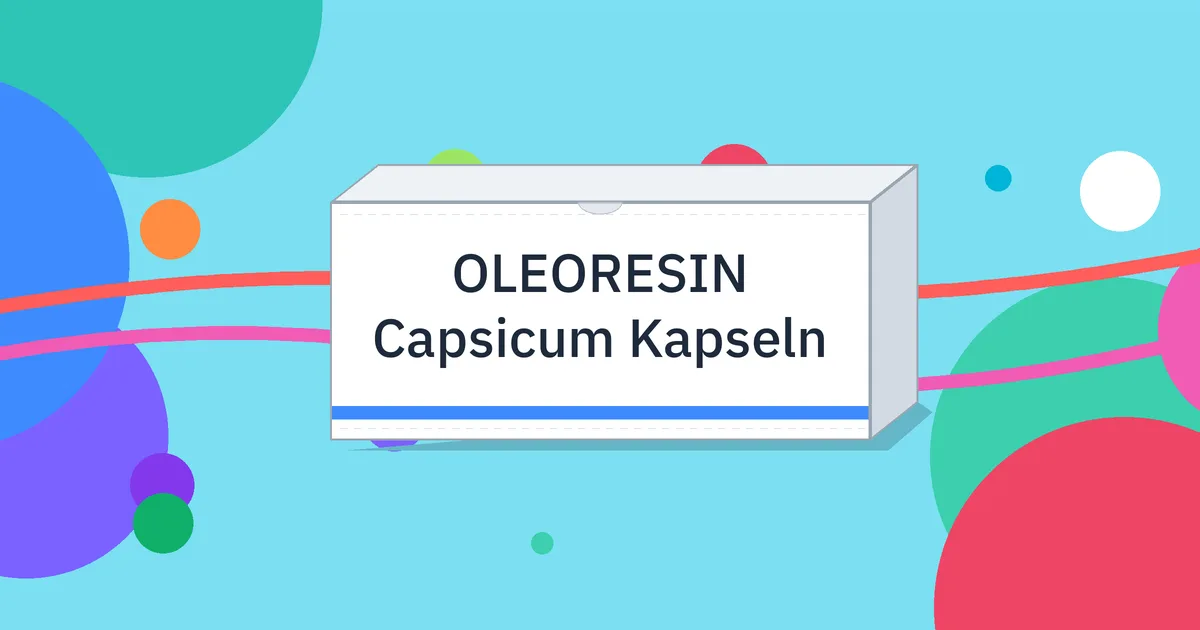Symbolbild: Packung mit der Aufschrift OLEORESIN Capsicum Kapseln (PZN 06106774) – Verfügbarkeit und Bezug in Apotheken in Frankfurt am Main