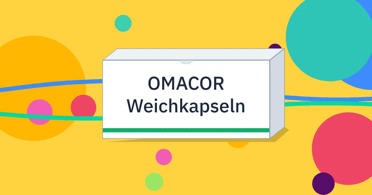Symbolbild: Packung mit der Aufschrift OMACOR Weichkapseln (PZN 01178378) – Verfügbarkeit und Bezug in Apotheken in Frankfurt am Main