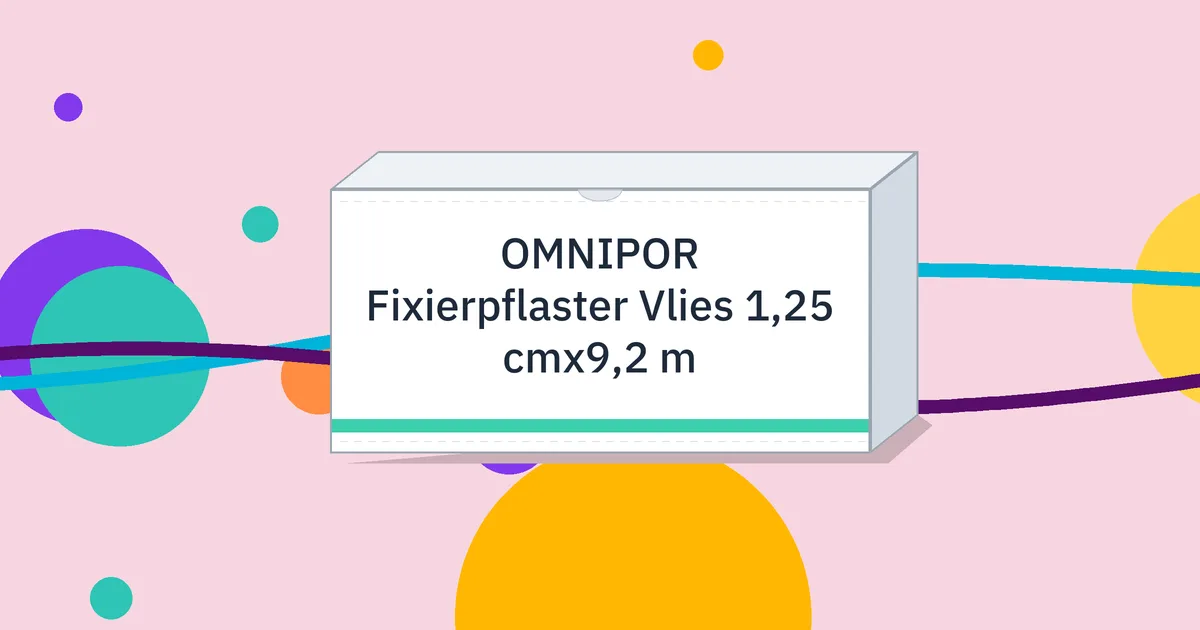 Symbolbild: Packung mit der Aufschrift OMNIPOR Fixierpflaster Vlies 1,25 cmx9,2 m (PZN 11163426) – Verfügbarkeit und Bezug in Apotheken in Frankfurt am Main