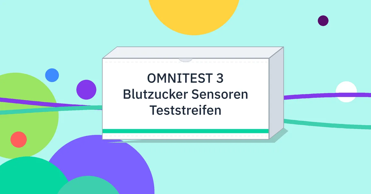 Symbolbild: Packung mit der Aufschrift OMNITEST 3 Blutzucker Sensoren Teststreifen (PZN 11267597) – Verfügbarkeit und Bezug in Apotheken in Frankfurt am Main