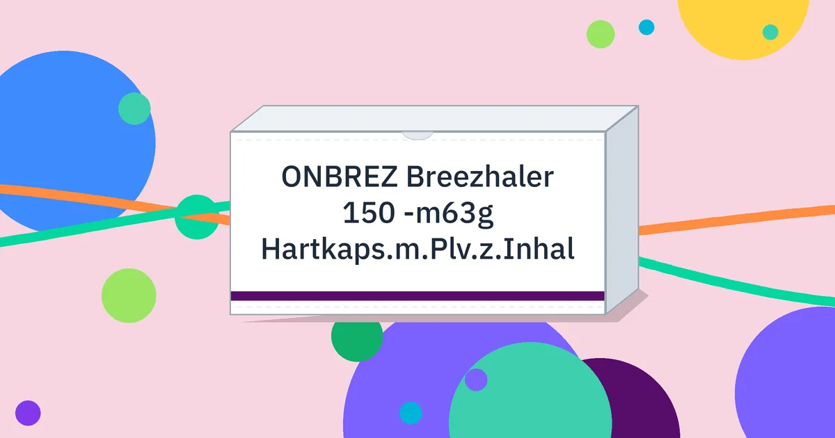Symbolbild: Packung mit der Aufschrift ONBREZ Breezhaler 150 -m63g Hartkaps.m.Plv.z.Inhal (PZN 09488492) – Verfügbarkeit und Bezug in Apotheken in Frankfurt am Main