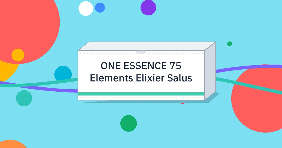 Symbolbild: Packung mit der Aufschrift ONE ESSENCE 75 Elements Elixier Salus (PZN 18315997) – Verfügbarkeit und Bezug in Apotheken in Frankfurt am Main