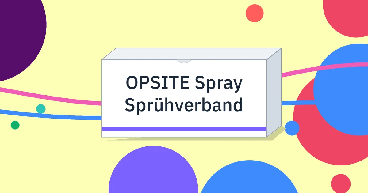 Symbolbild: Packung mit der Aufschrift OPSITE Spray Sprühverband (PZN 03004079) – Verfügbarkeit und Bezug in Apotheken in Frankfurt am Main