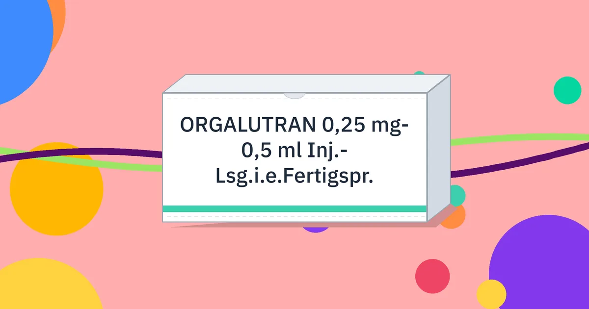Symbolbild: Packung mit der Aufschrift ORGALUTRAN 0,25 mg-0,5 ml Inj.-Lsg.i.e.Fertigspr. (PZN 18224674) – Verfügbarkeit und Bezug in Apotheken in Frankfurt am Main