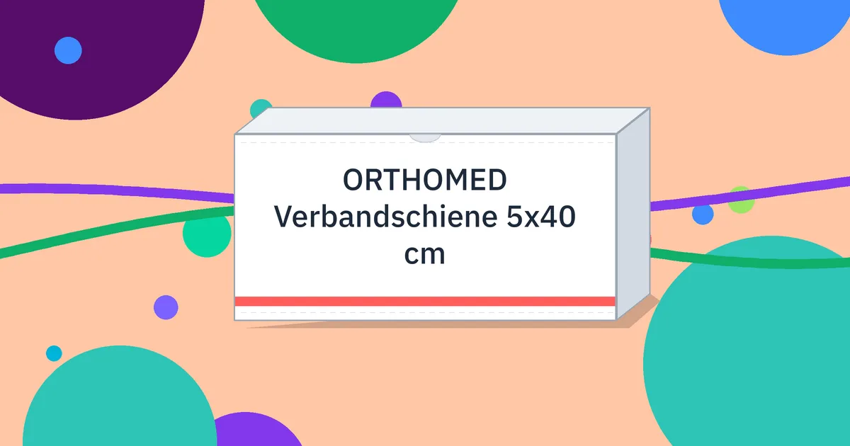 Symbolbild: Packung mit der Aufschrift ORTHOMED Verbandschiene 5x40 cm (PZN 03382367) – Verfügbarkeit und Bezug in Apotheken in Frankfurt am Main