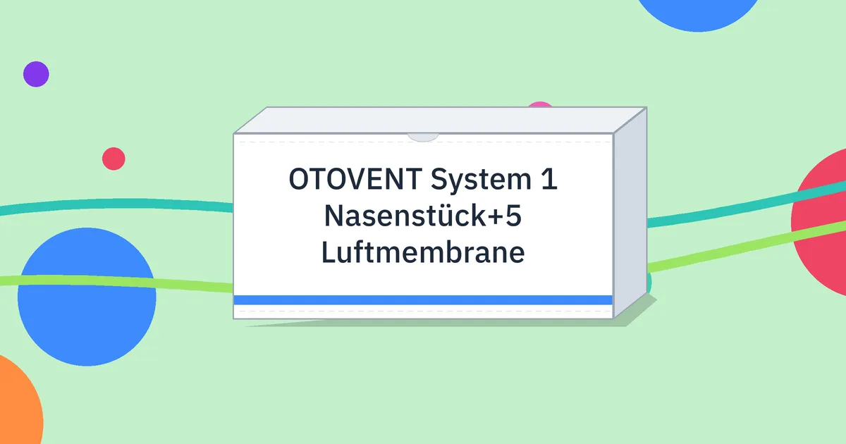 Symbolbild: Packung mit der Aufschrift OTOVENT System 1 Nasenstück+5 Luftmembrane (PZN 04676409) – Verfügbarkeit und Bezug in Apotheken in Frankfurt am Main