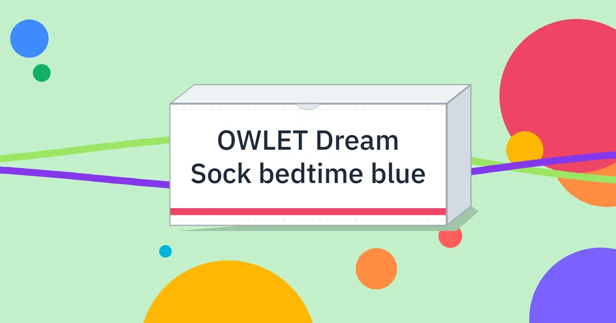 Symbolbild: Packung mit der Aufschrift OWLET Dream Sock bedtime blue (PZN 19373985) – Verfügbarkeit und Bezug in Apotheken in Frankfurt am Main