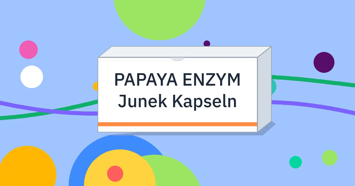Symbolbild: Packung mit der Aufschrift PAPAYA ENZYM Junek Kapseln (PZN 03499603) – Verfügbarkeit und Bezug in Apotheken in Frankfurt am Main